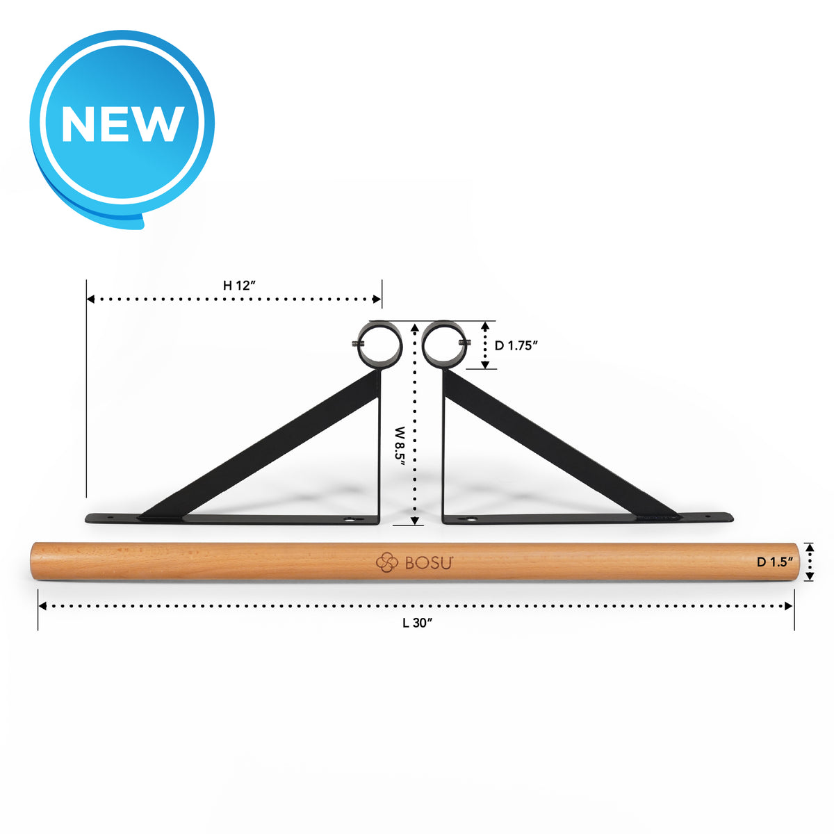 Wall Mount Balance Bar – BOSU Balance Bar with Wall Mount